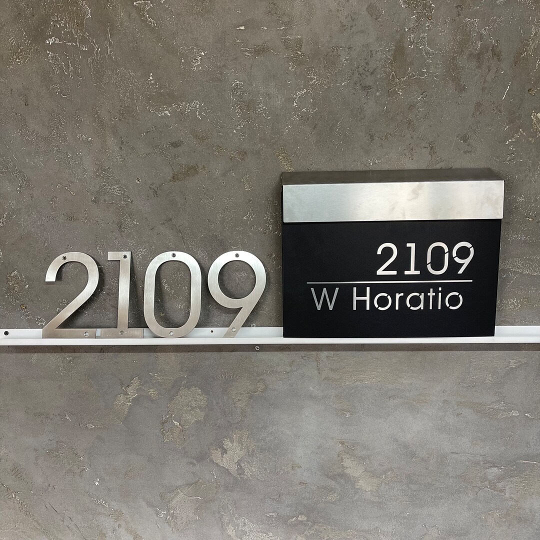 A Set of Personalised Letterbox House Numbers Custom Mailbox Modern ...