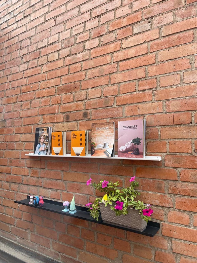 Set of 3 Floating Shelves Metal Picture Ledge Minimalist - Etsy