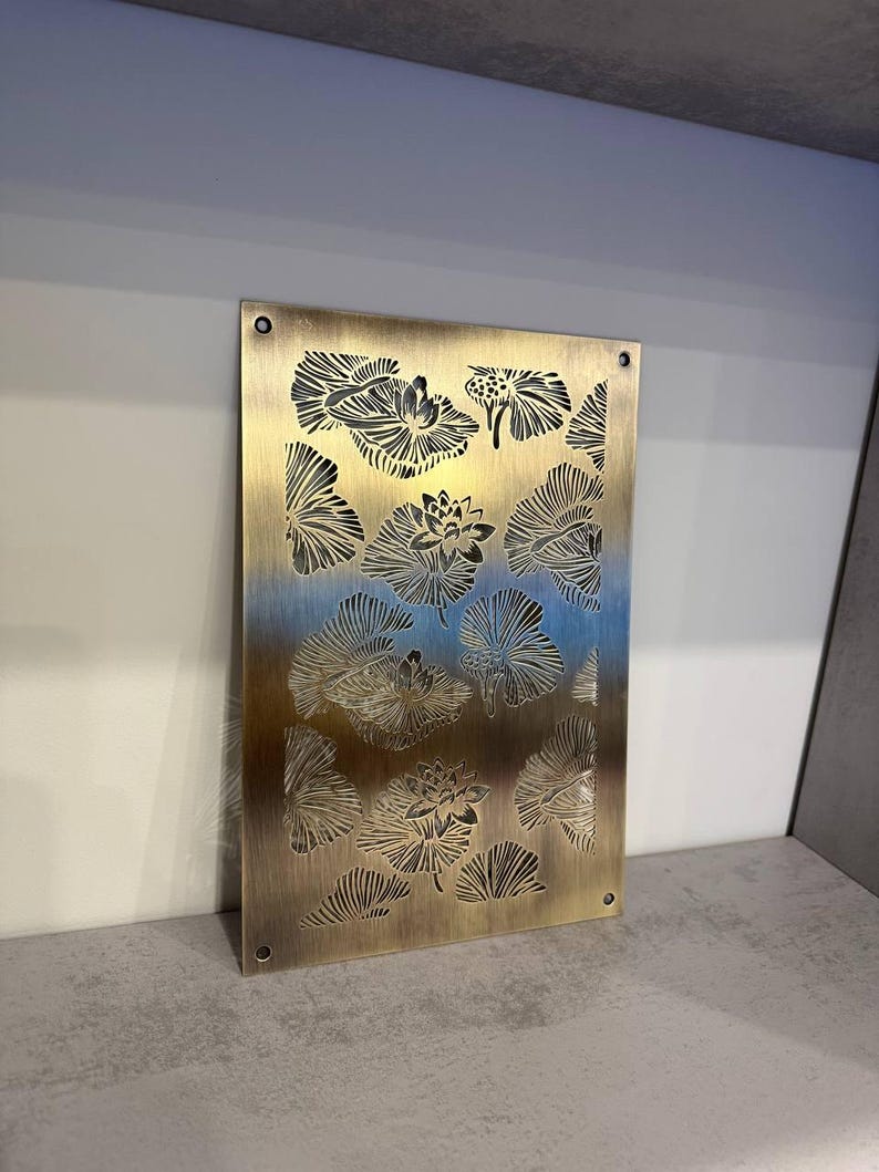 Custom Brass Wall Vent Cover | Lotus Flower Pattern - Etsy