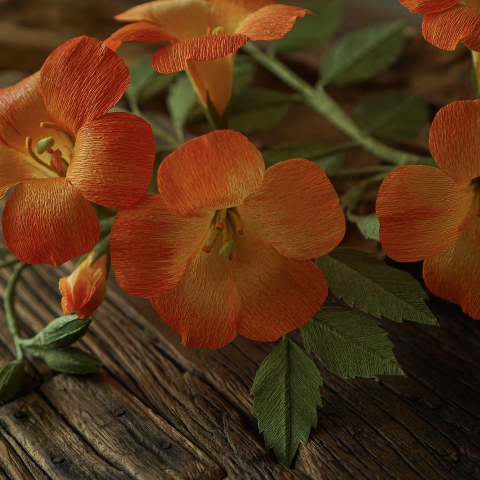 DIY Crepe Paper Trumpet Creeper Kit Handmade Paper Flower Vine Craft ...