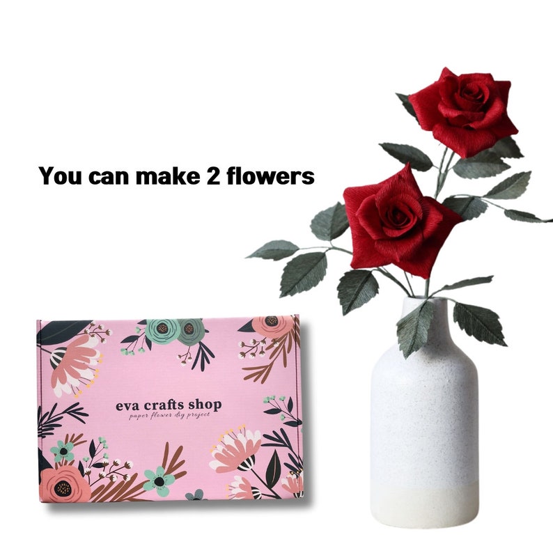 DIY Crepe Paper Rose Craft Kit – Handmade Paper Flower Art – Realistic ...
