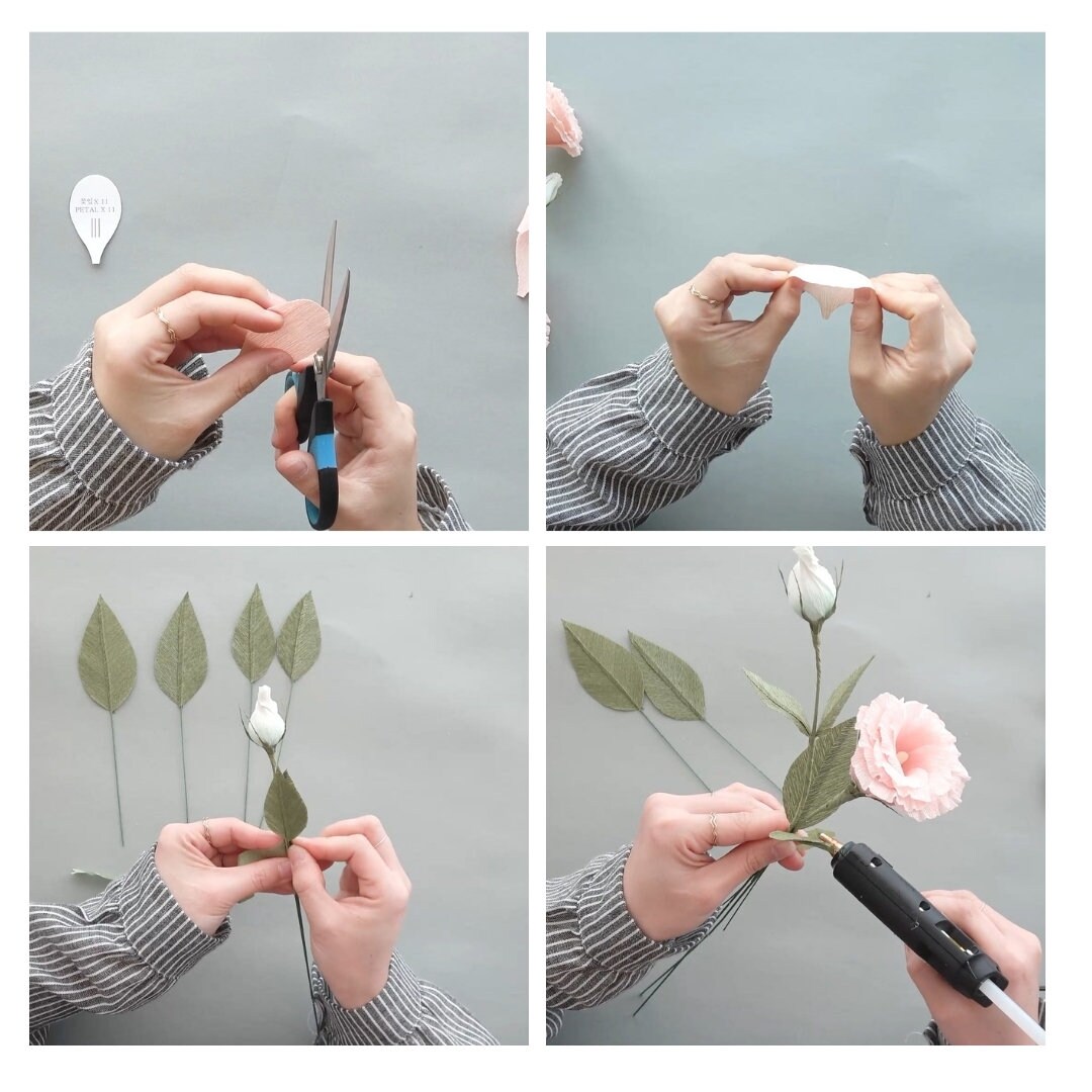 DIY Crepe Paper Flower Craft Kit, Create Realistic Lisianthus Paper ...