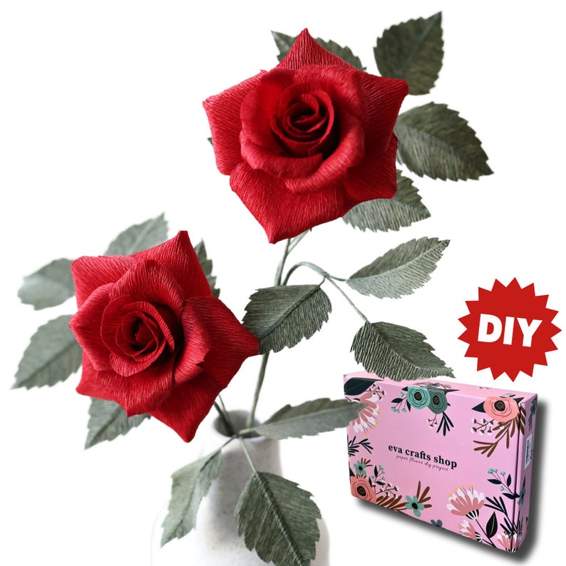 DIY Crepe Paper Rose Craft Kit – Handmade Paper Flower Art – Realistic ...