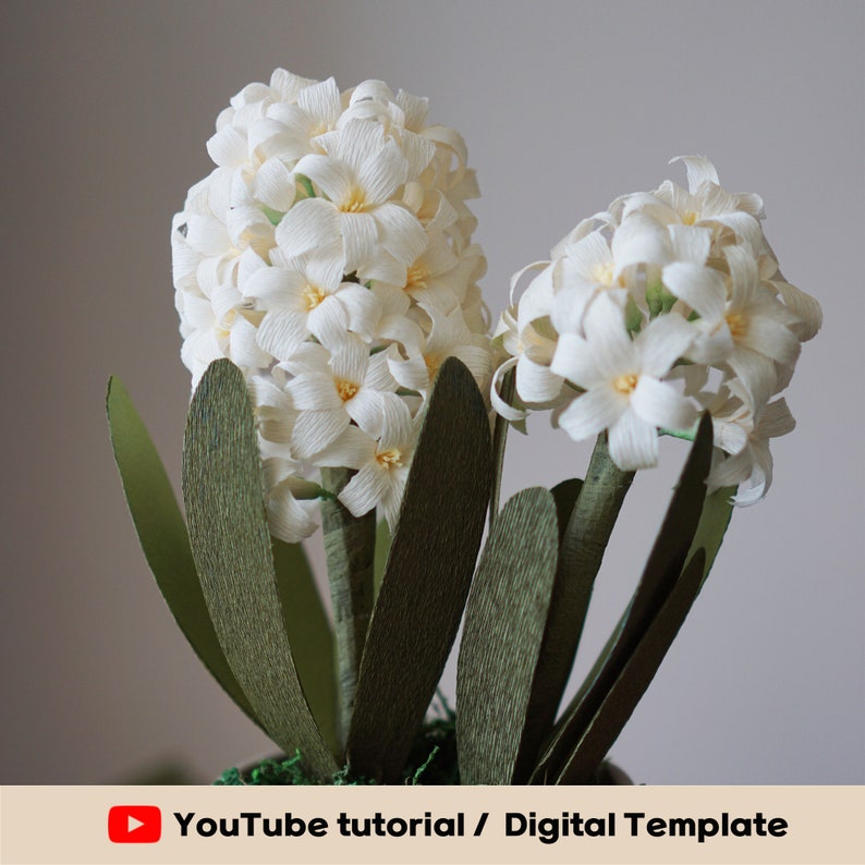 Crepe Paper Hyacinth Digital Template | DIY Paper Flower Pattern ...
