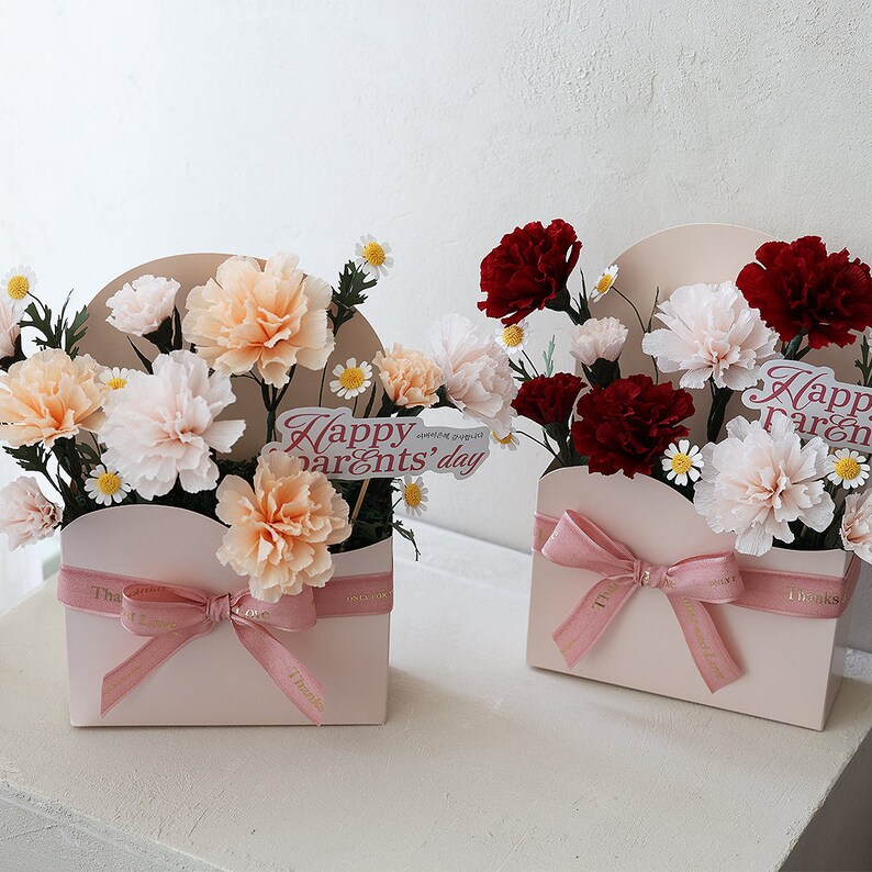 DIY Paper Flower Kit – Carnation and Daisy Flower Box, Crepe Paper ...