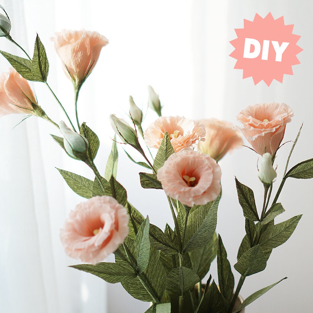 DIY Crepe Paper Flower Craft Kit, Create Realistic Lisianthus Paper ...