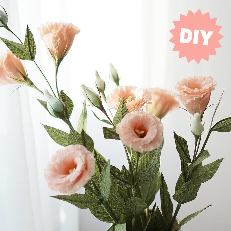 DIY Crepe Paper Flower Craft Kit, Create Realistic Lisianthus Paper ...