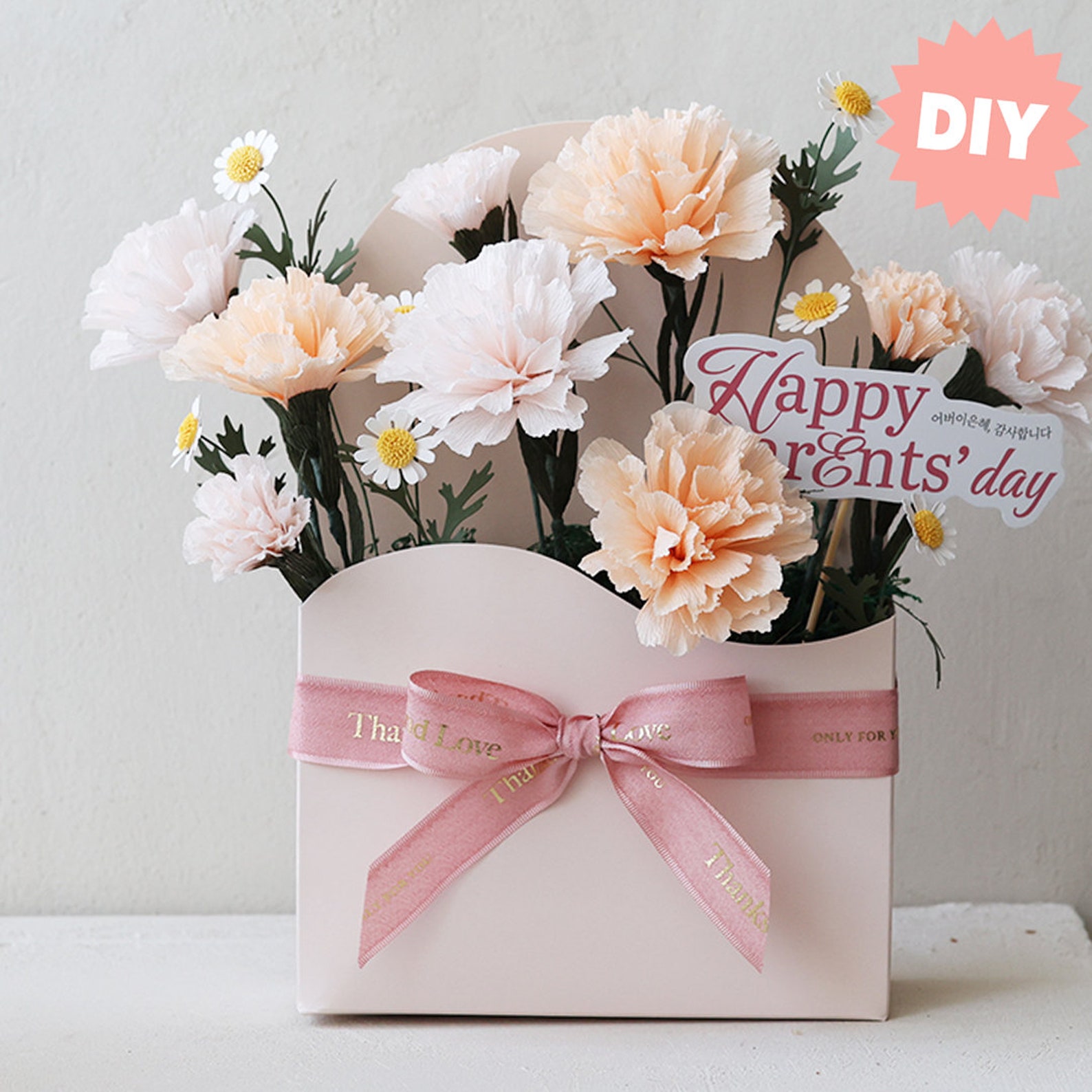 DIY Paper Flower Kit – Carnation and Daisy Flower Box, Crepe Paper ...