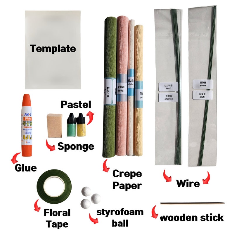DIY Crepe Paper Flower Craft Kit, Create Realistic Lisianthus Paper ...