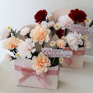 DIY Paper Flower Kit – Carnation and Daisy Flower Box, Crepe Paper ...