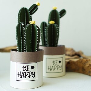DIY Paper Cactus Craft Kit - Easy Handmade Home Decor - Be Happy Cactus ...