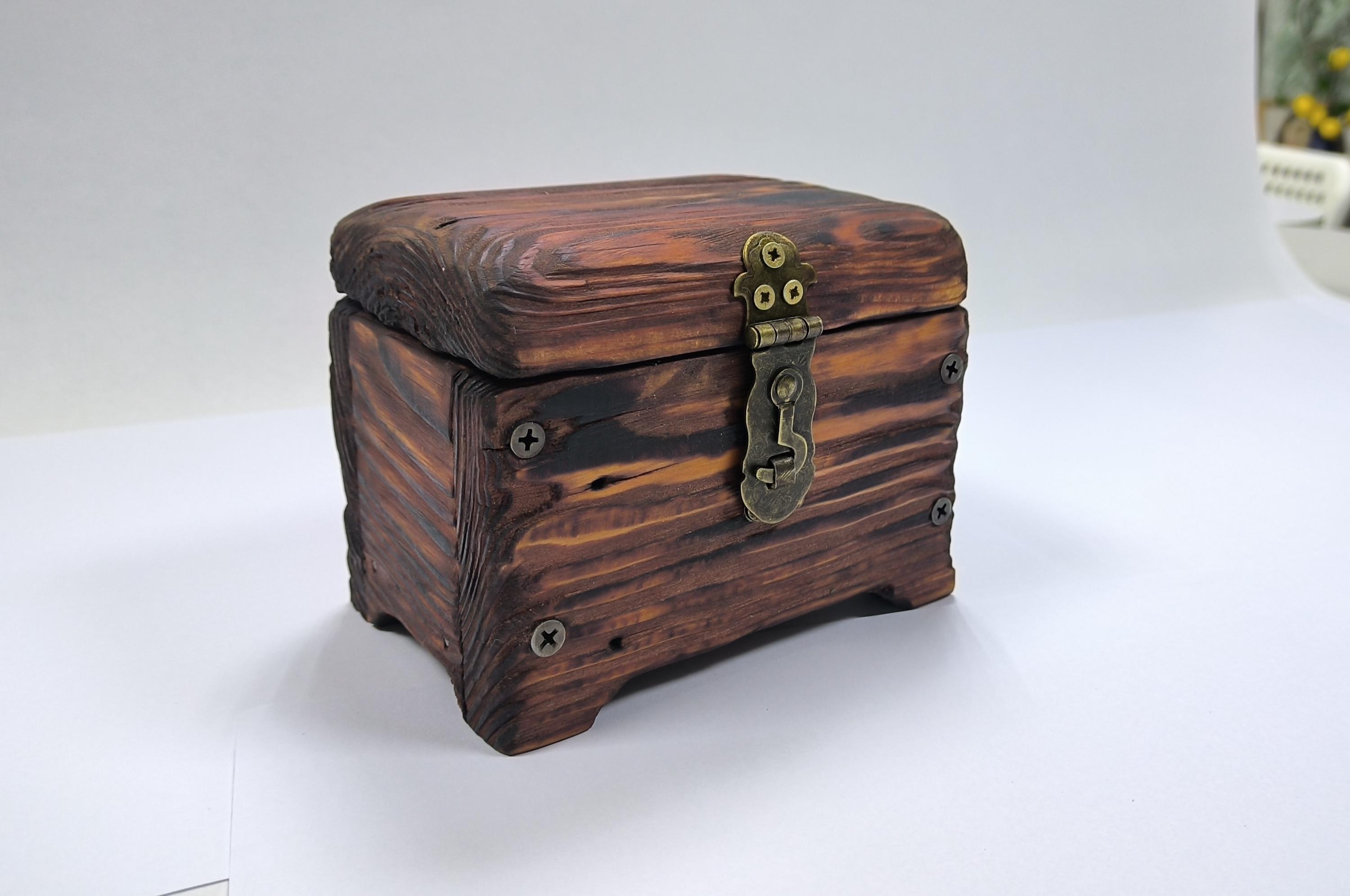 Vintage Pirate Treasure Chest Piggy Bank – Small Wooden Money Box ...
