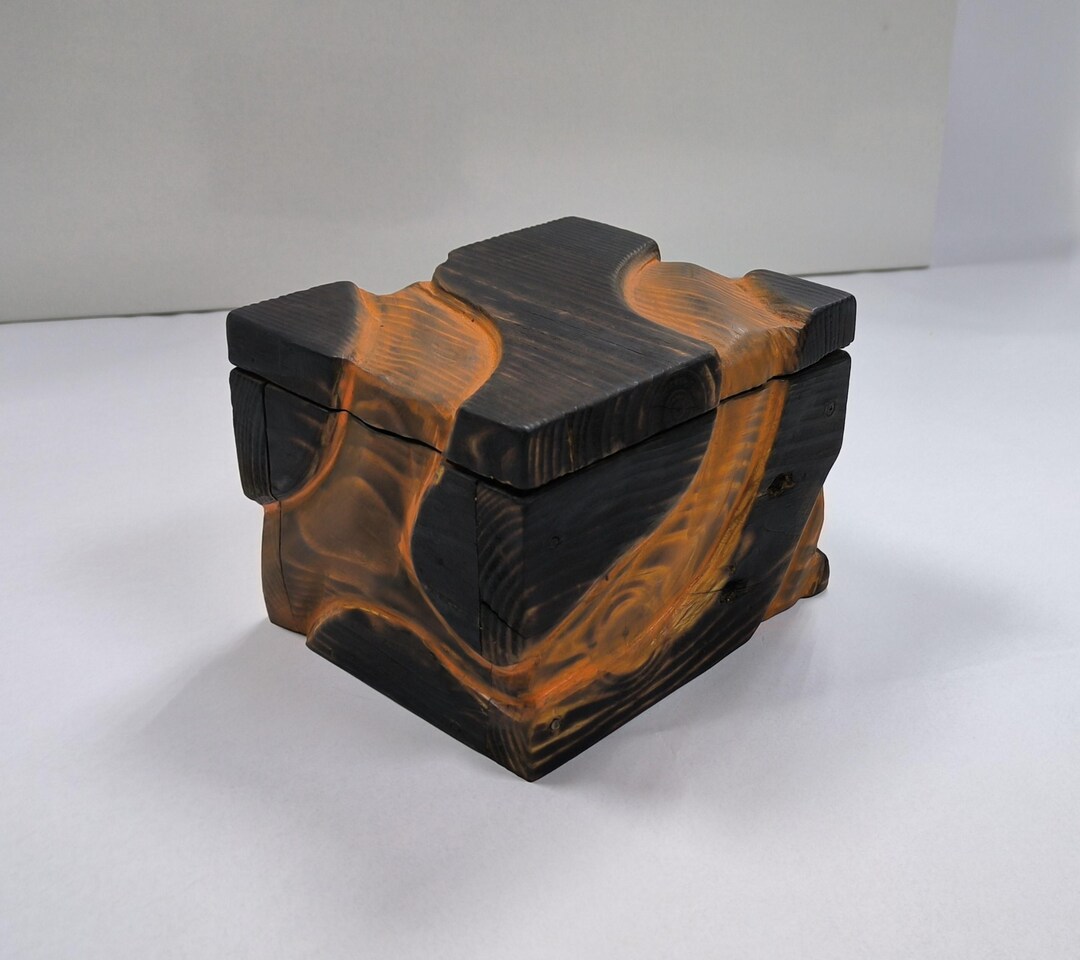 Carved Wooden Box, Reclaimed Pallet Wood, Rustic Home Decor - Etsy