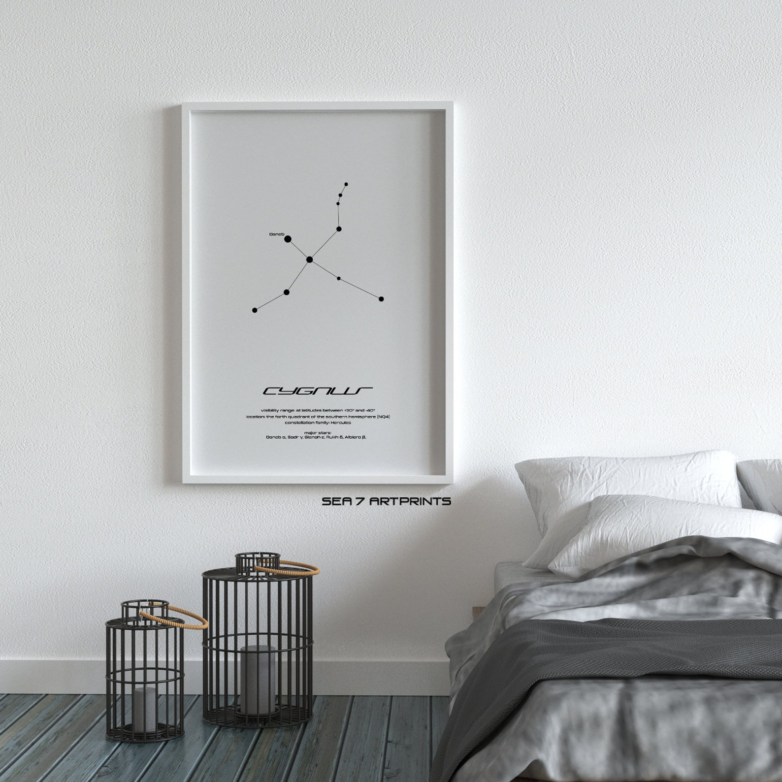 Cygnus Star Constellation, Printable Art, Black and White, Instant ...