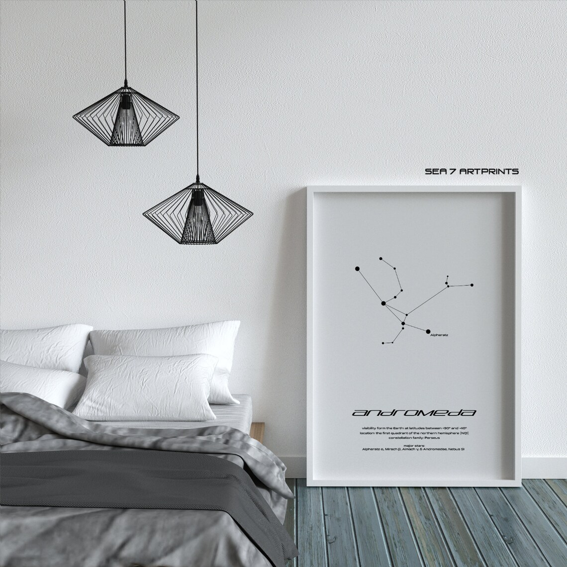 Andromeda Star Constellation, Printable Art, Black and White, Instant ...