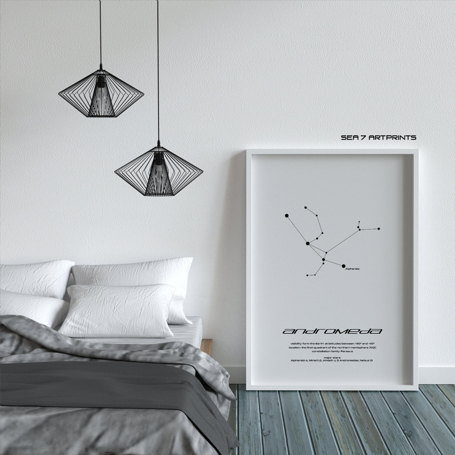 Andromeda Star Constellation, Printable Art, Black and White, Instant ...