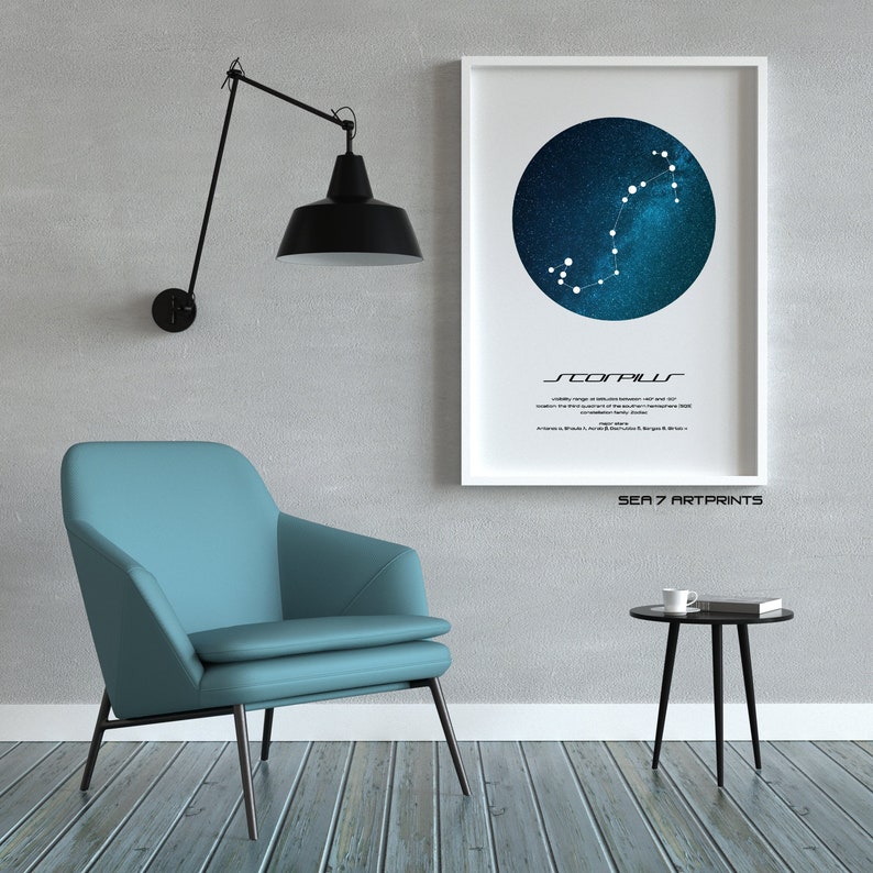 Scorpius Star Constellation, Printable Art, Color Print, Instant ...