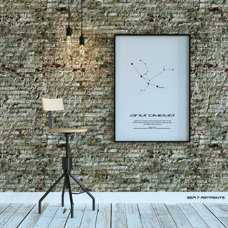 Andromeda Star Constellation, Printable Art, Black and White, Instant ...