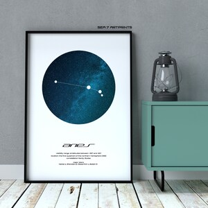 Aries Star Constellation, Printable Art, Color Print, Instant Download ...