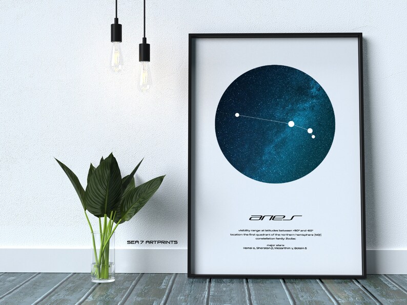 Aries Star Constellation, Printable Art, Color Print, Instant Download ...