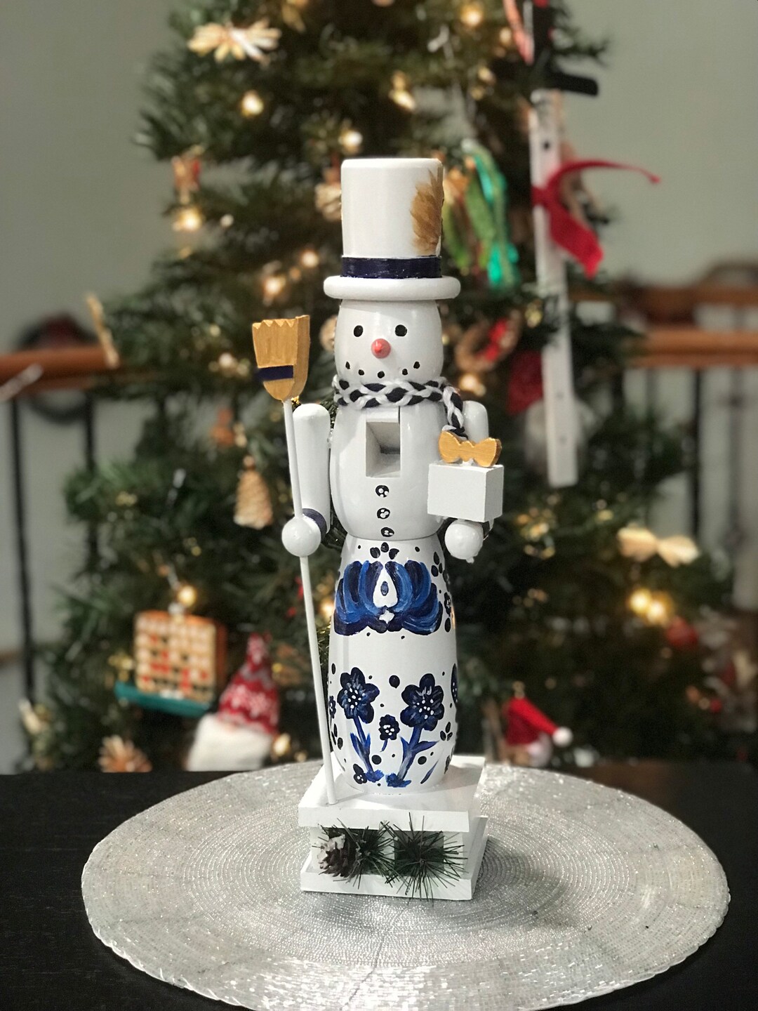 Navy Snowman Nutcracker - Etsy