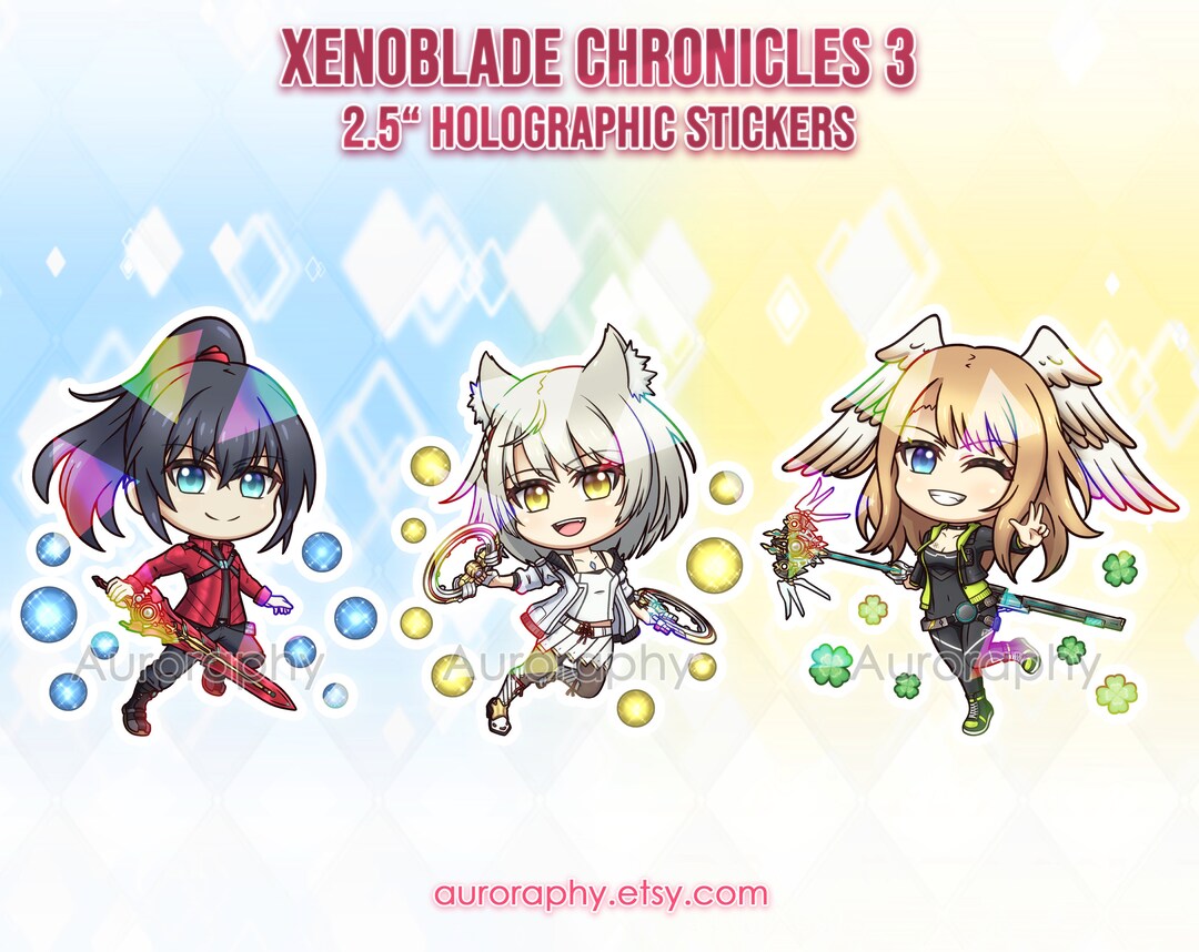 Xenoblade Chronicles 3 Holographic Stickers: Noah, Mio, Eunie - Etsy
