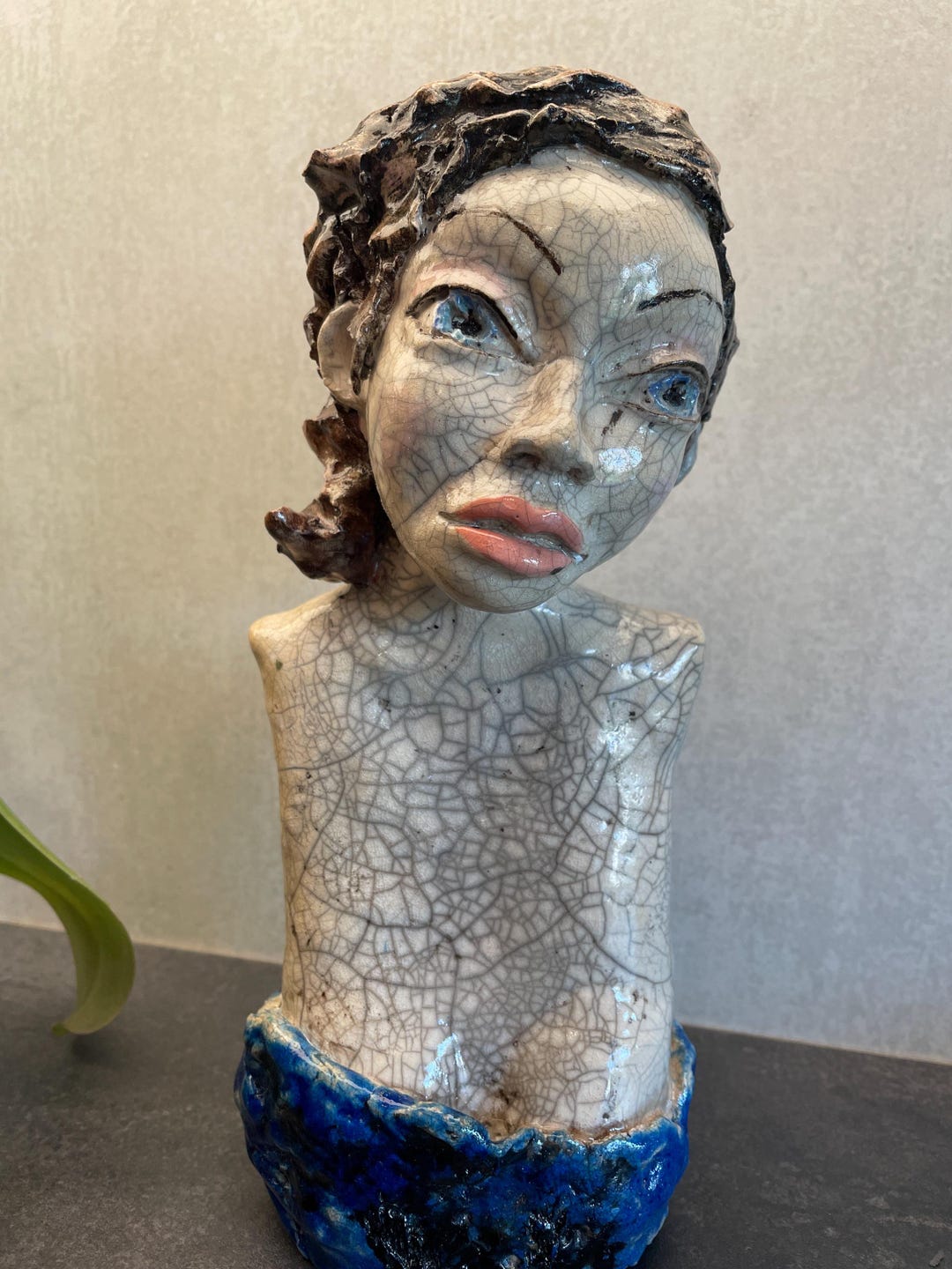 Ceramic Woman Dorothea Raku Technique Sculpture Handmade - Etsy
