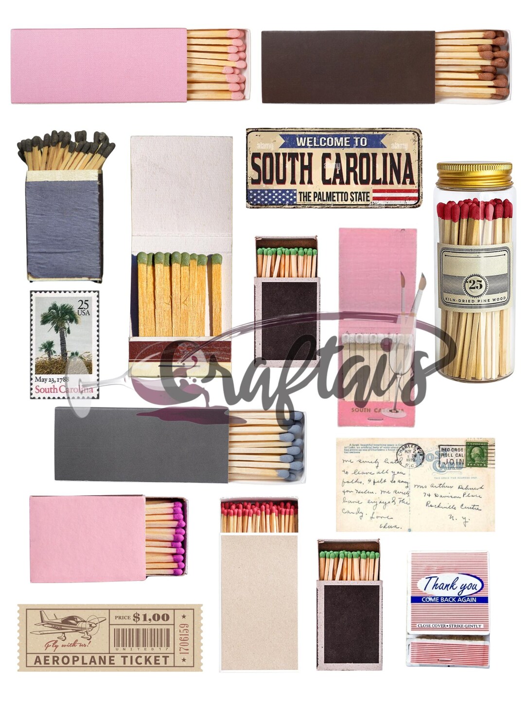South Carolina Matchbox Template - Etsy