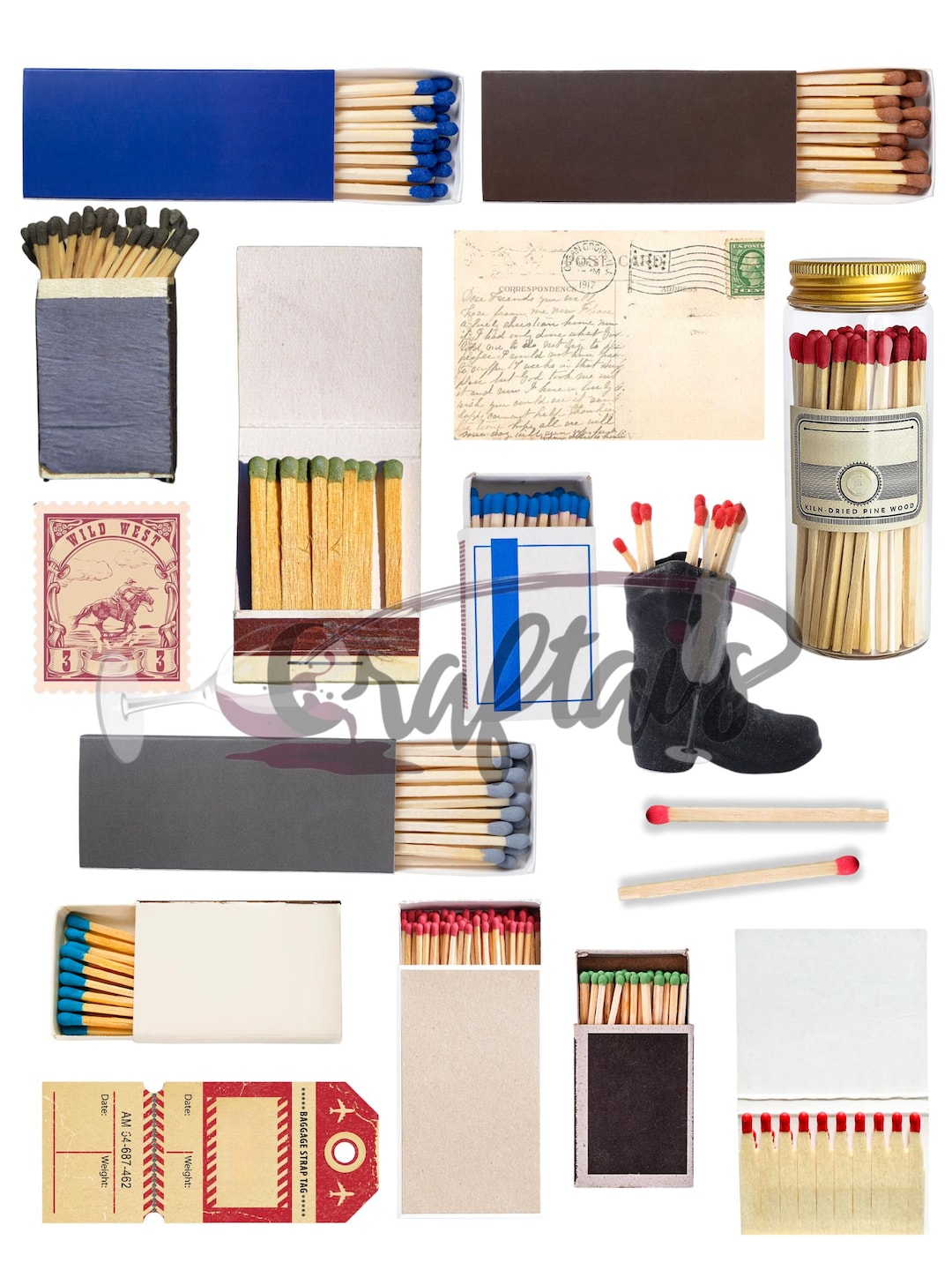 Western Matchbox Template - Etsy