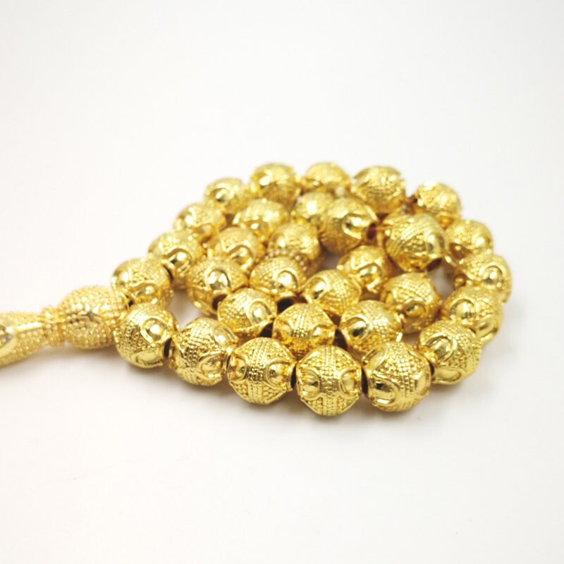 Gold Tasbih Metal Beads Muslim Prayer Beads - Etsy