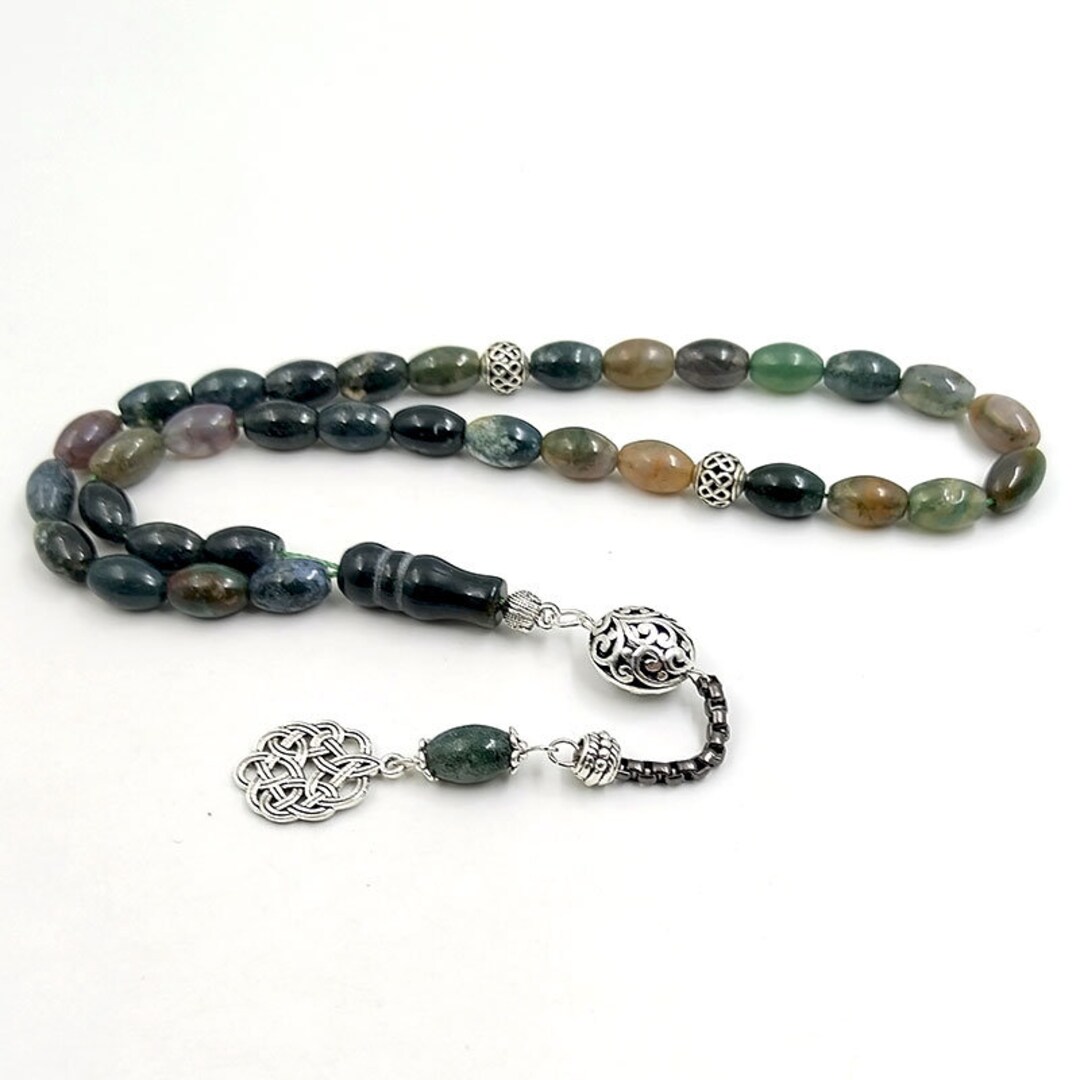 Tasbih Natural India Agate Stone Misbaha Prayer Beads - Etsy
