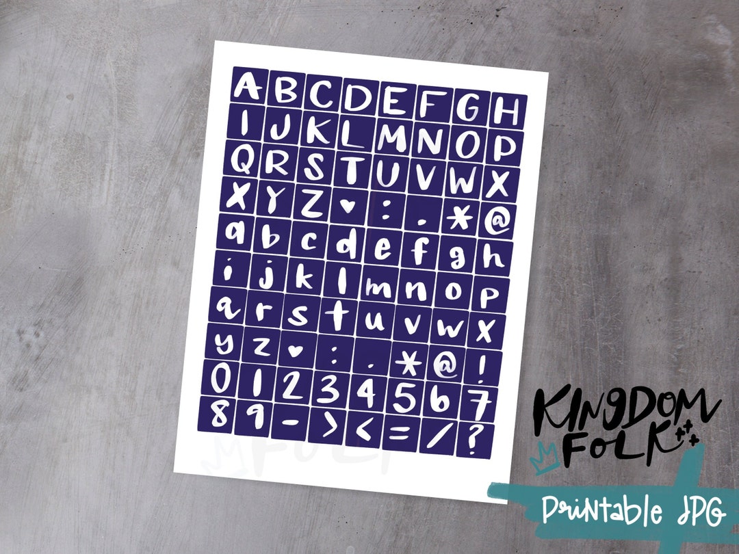 Navy Blue Block Alphabet Bible Journaling Printable, Instant Download ...