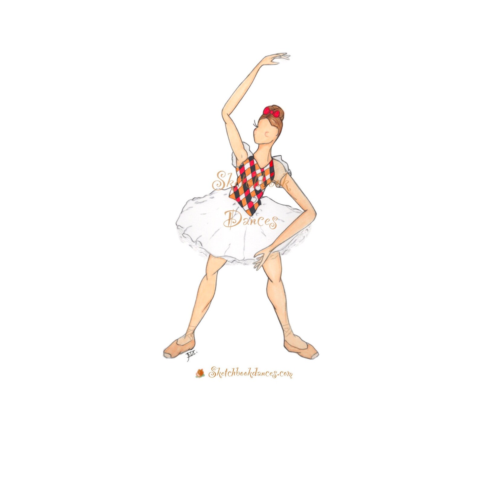 Columbine Print Nutcracker Ballet Doll, Fashion Print - Etsy