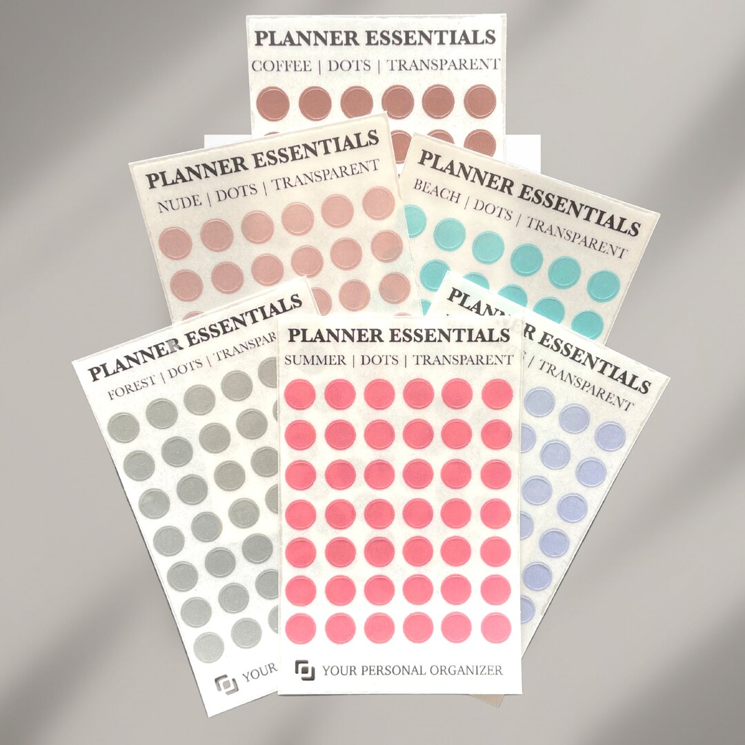 Mini Dot Stickers Transparent - 12 Colors - Etsy