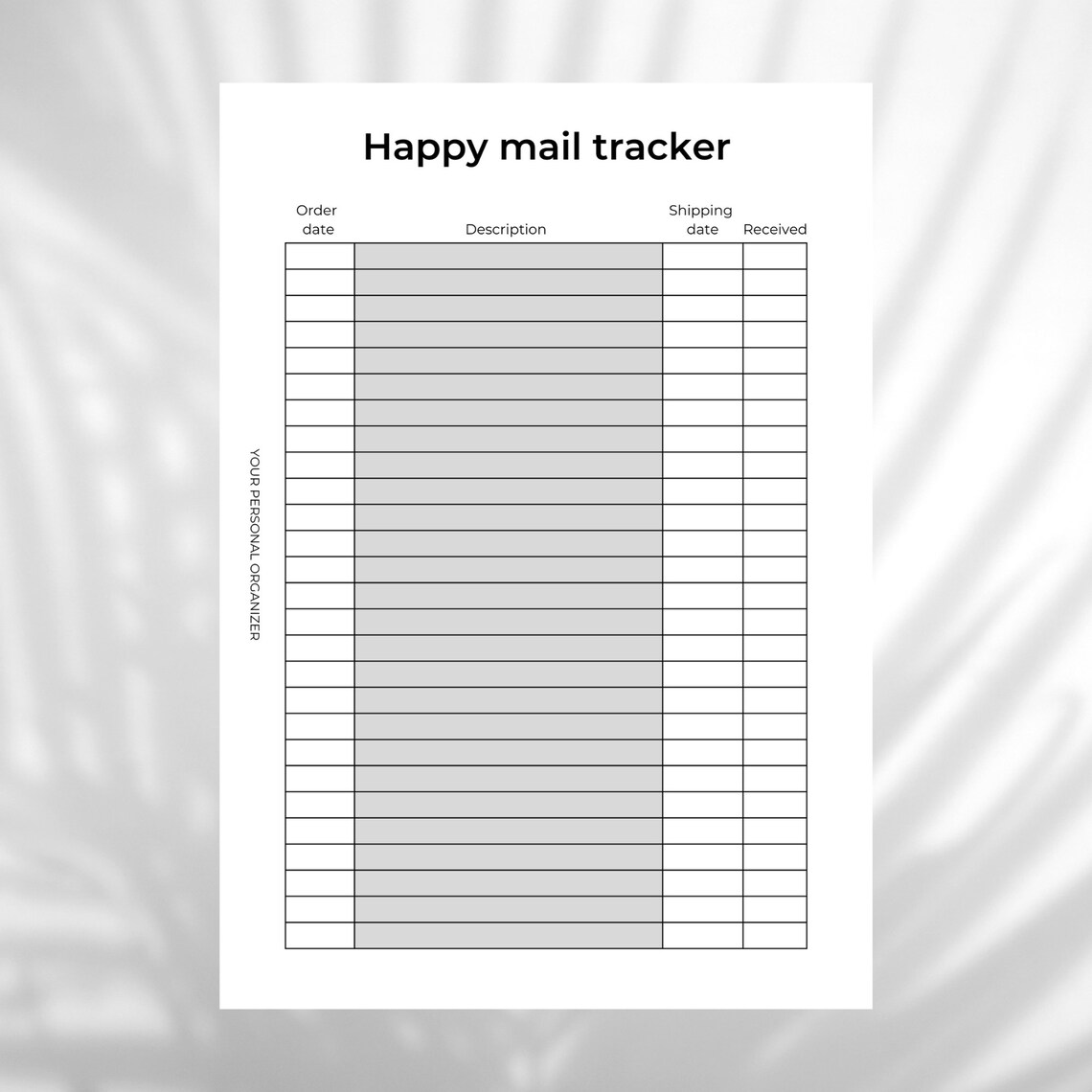 Happy Mail Tracker Planner Insert Calendar Scheduler Discbound Planner ...