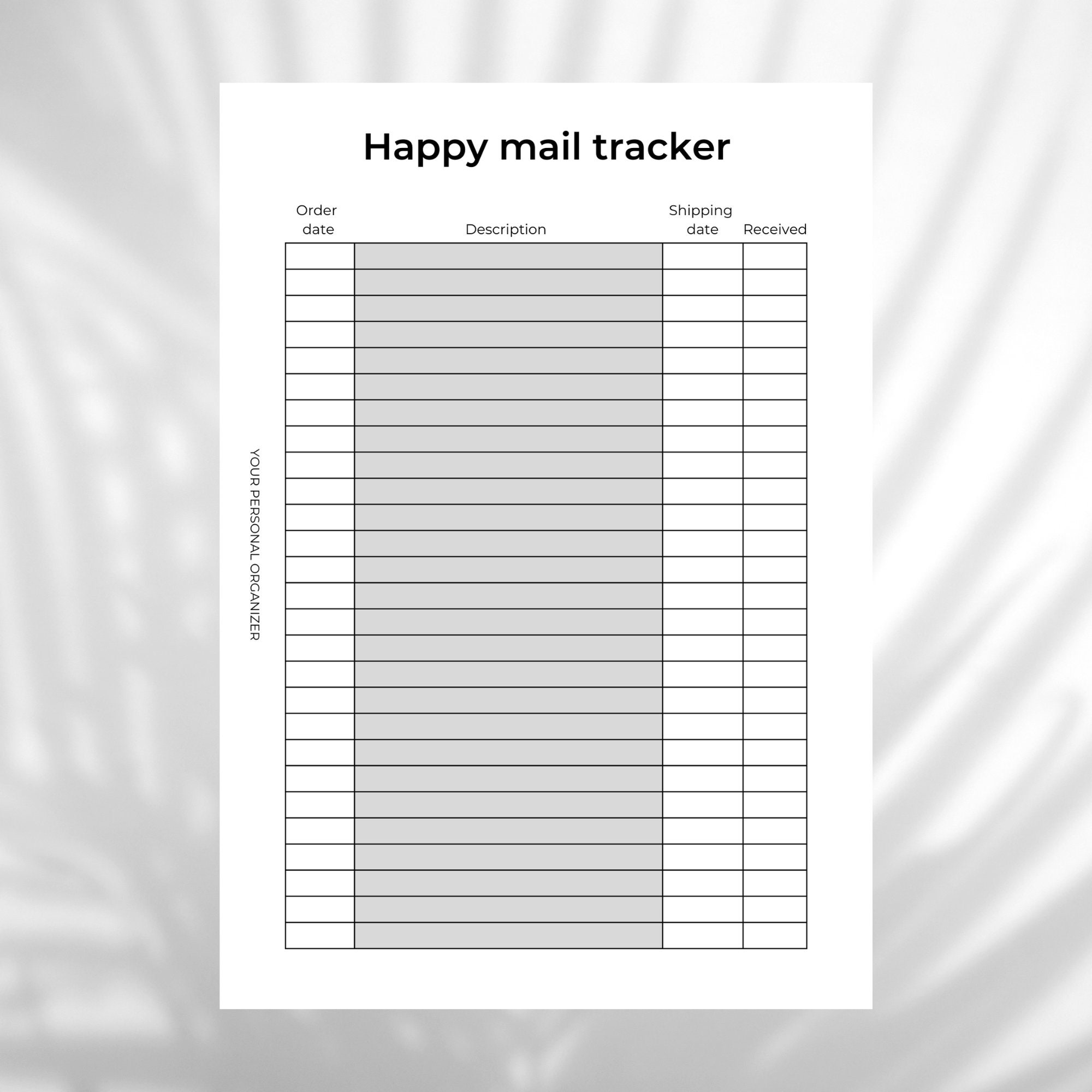 Happy Mail Tracker Planner Insert Calendar Scheduler Discbound Planner ...