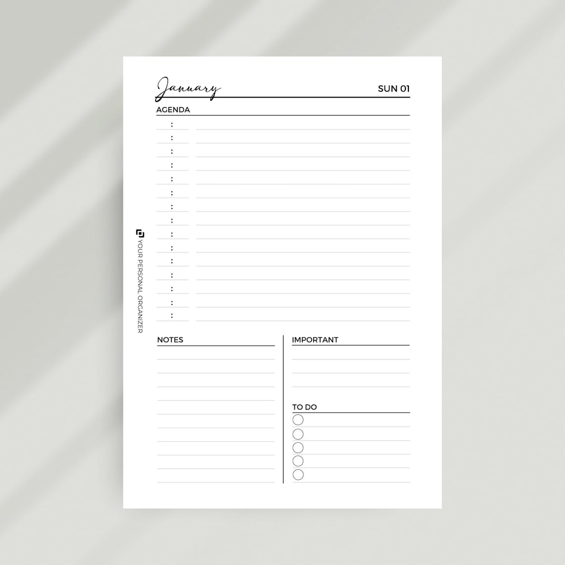 Daily Planner Planner Insert Agenda Insert Planner - Etsy