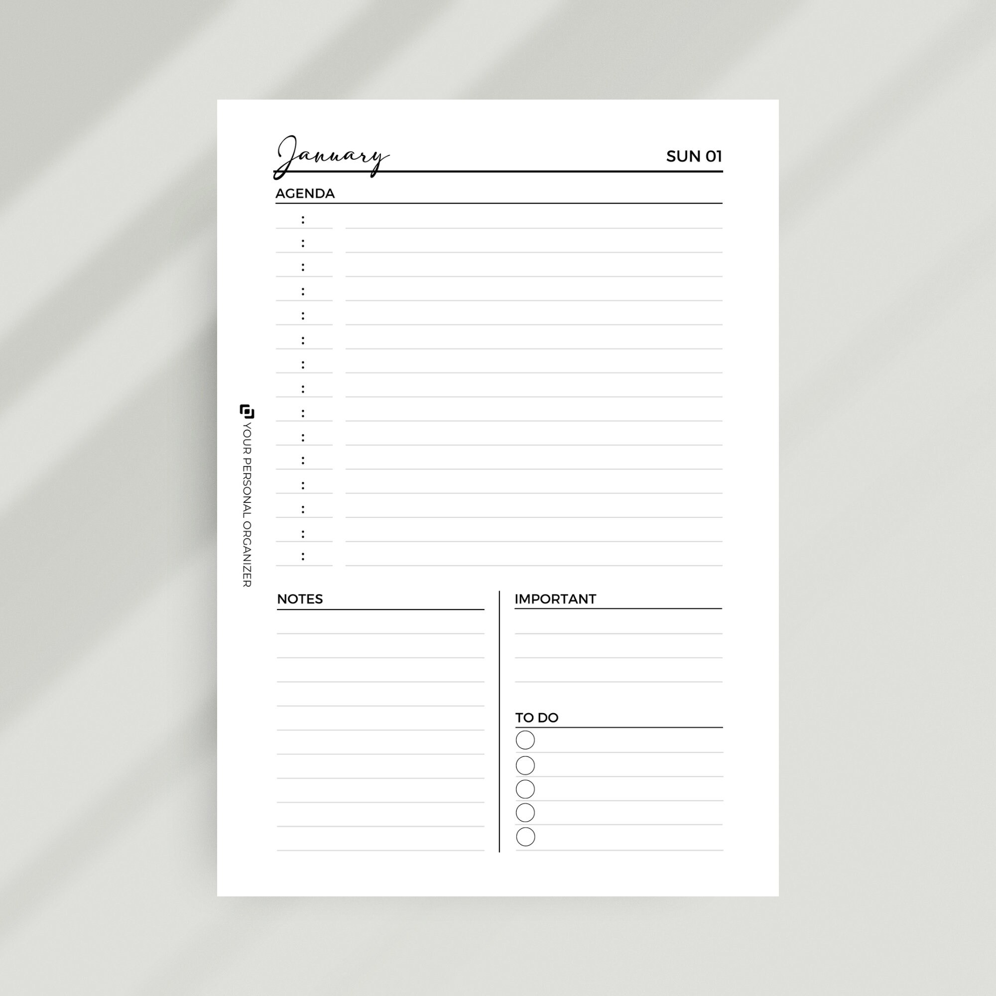 Daily Planner Planner Insert Agenda Insert Planner - Etsy