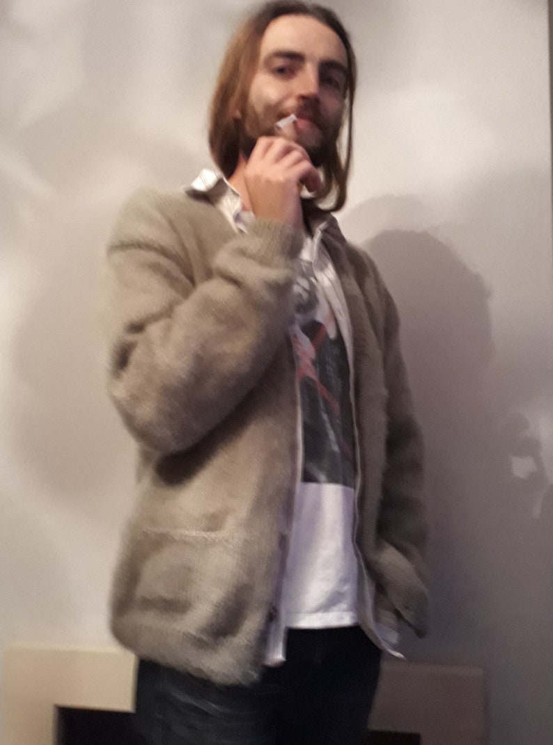 Kurt Cobain MTV Unplugged Cardigan. Mohair Grunge Green. Replica of the ...