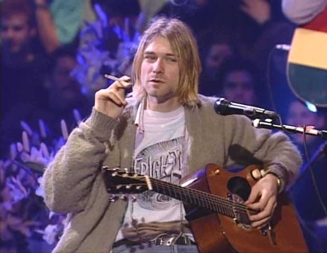 Kurt Cobain MTV Unplugged Cardigan. Mohair Grunge Green. Replica of the ...