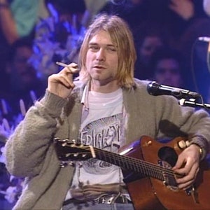 Kurt Cobain MTV Unplugged Cardigan. Mohair Grunge Green. Replica of the ...