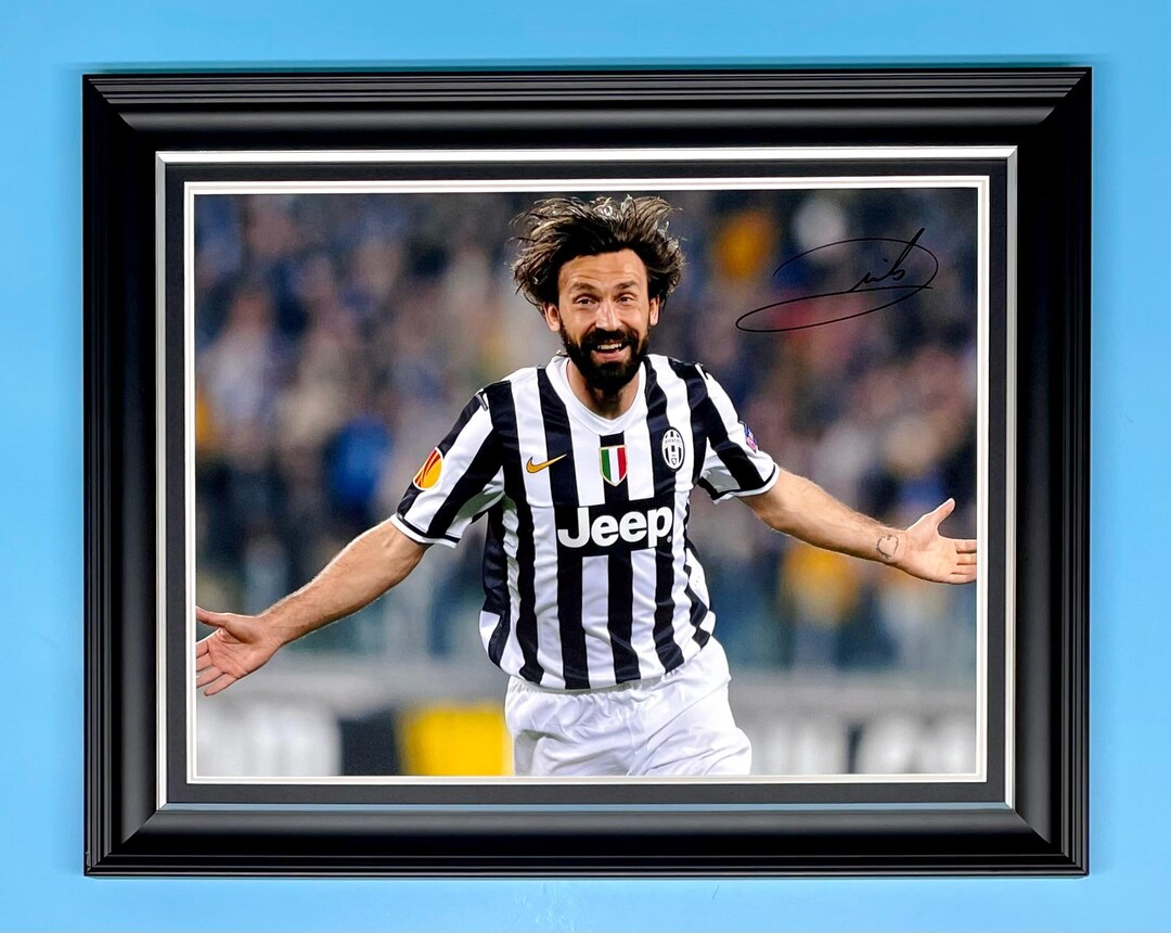 Andrea Pirlo Signed Photo in Luxury Handmade Wooden Frame & AFTAL ...