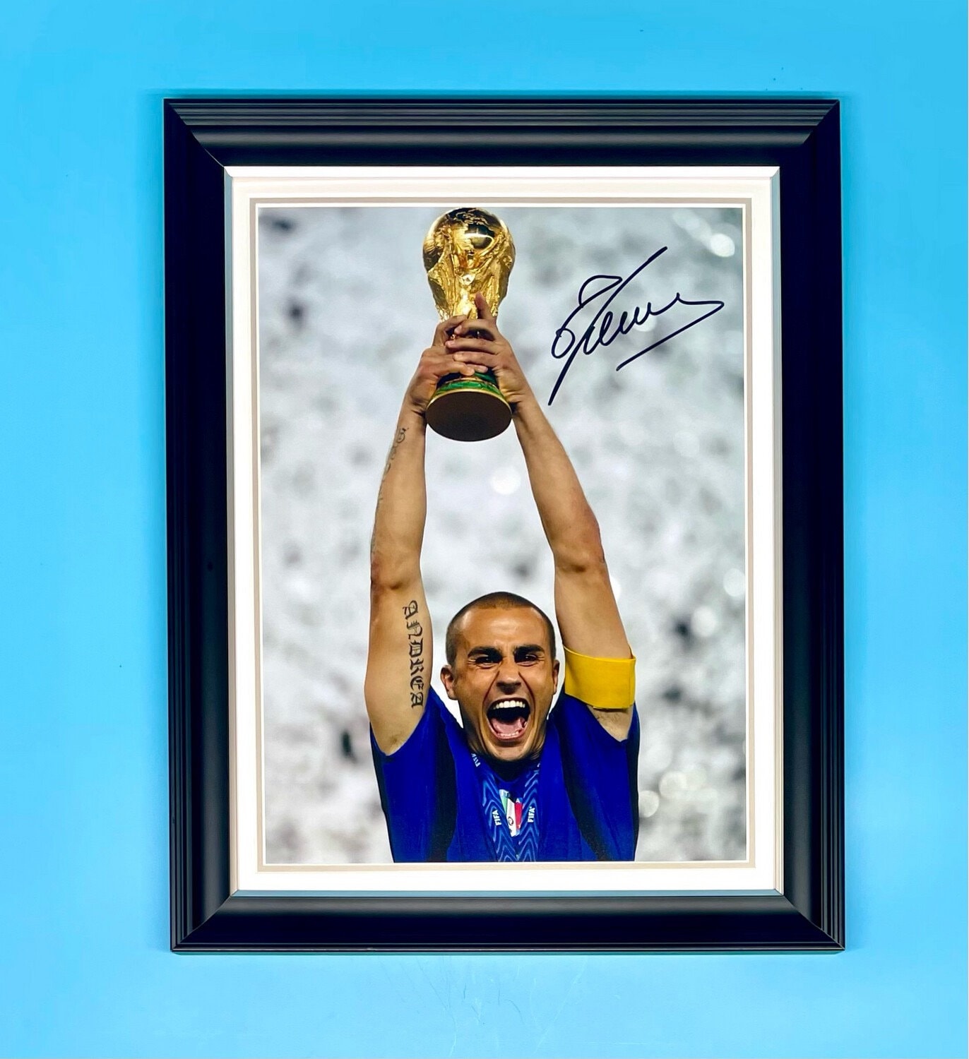 Fabio Cannavaro Signed Photo in Luxury Handmade Wooden Frame & AFTAL ...