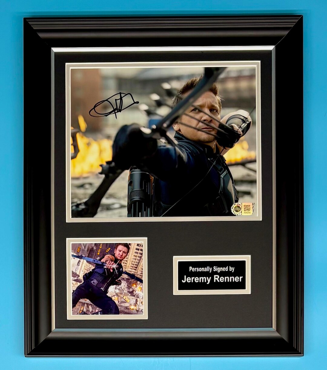 Jeremy Renner Signed Photo in Luxury Handmade Wooden Frame & SWAU COA ...