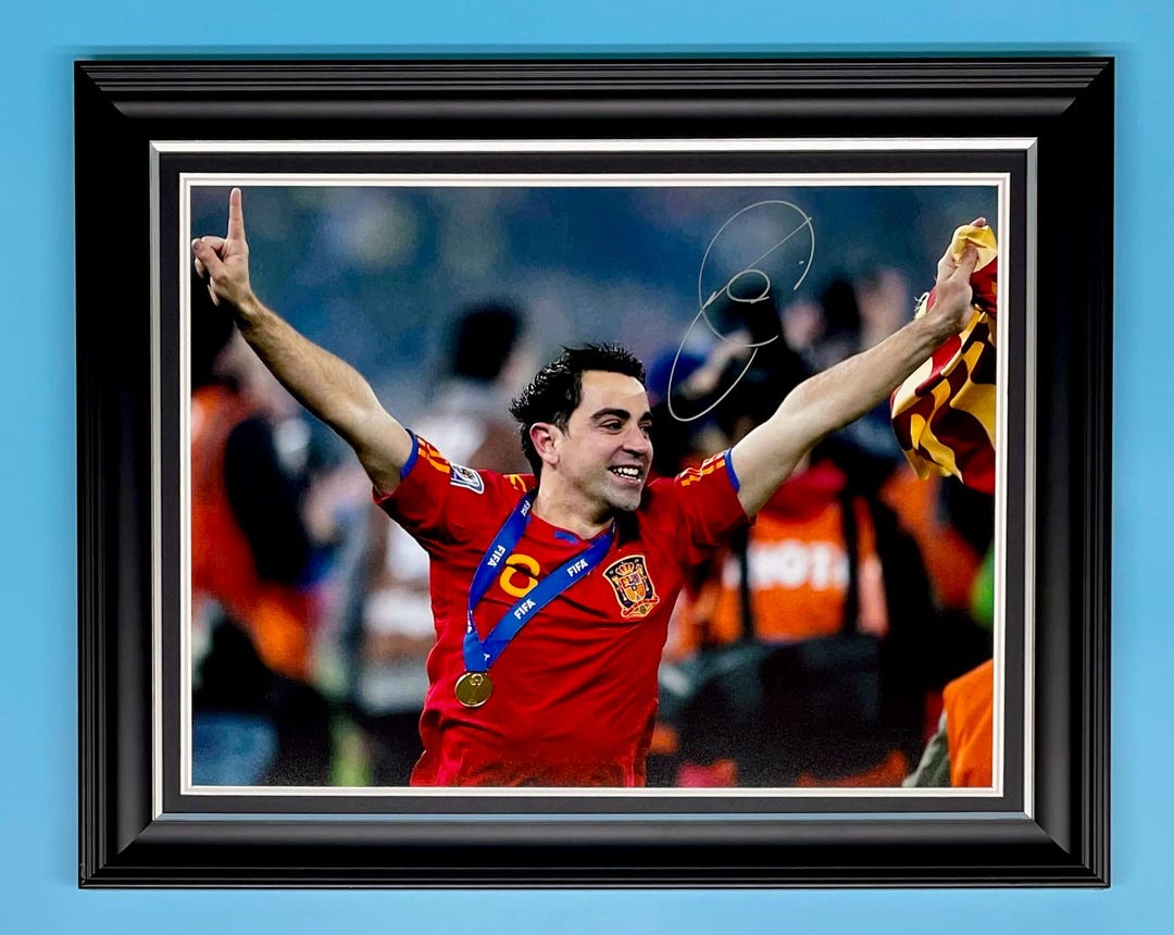 Xavi Signed Photo in Luxury Handmade Wooden Frame & AFTAL Member COA ...