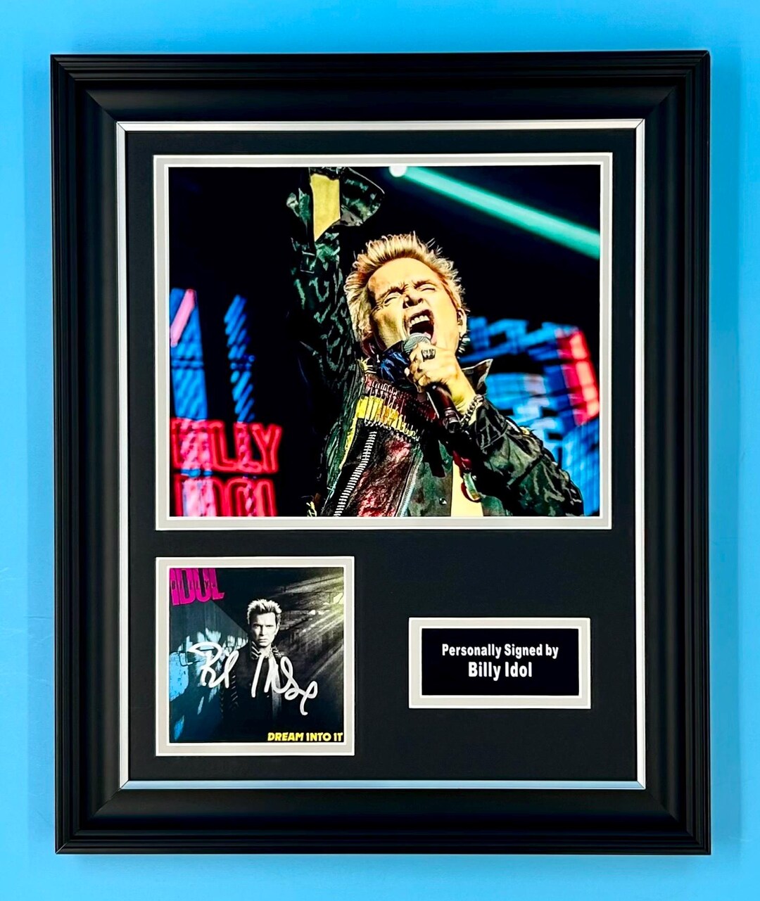 Billy Idol Signed Photo in Luxury Handmade Wooden Frame & AFTAL Member ...