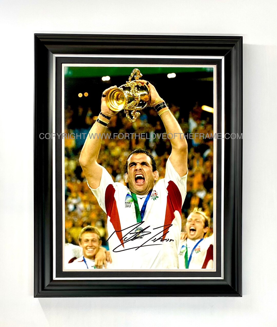 Martin Johnson Signed Autograph Sport Memorabilia England Rugby Trophy ...