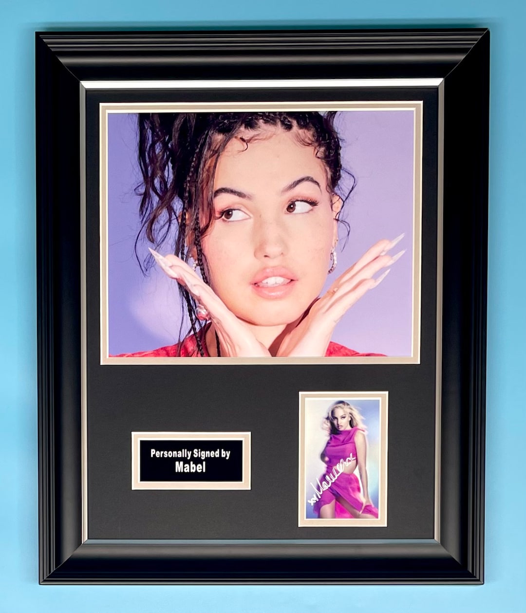 Mabel Signed Photo in Luxury Handmade Wooden Frame & AFTAL Member Certificate of Authenticity ...
