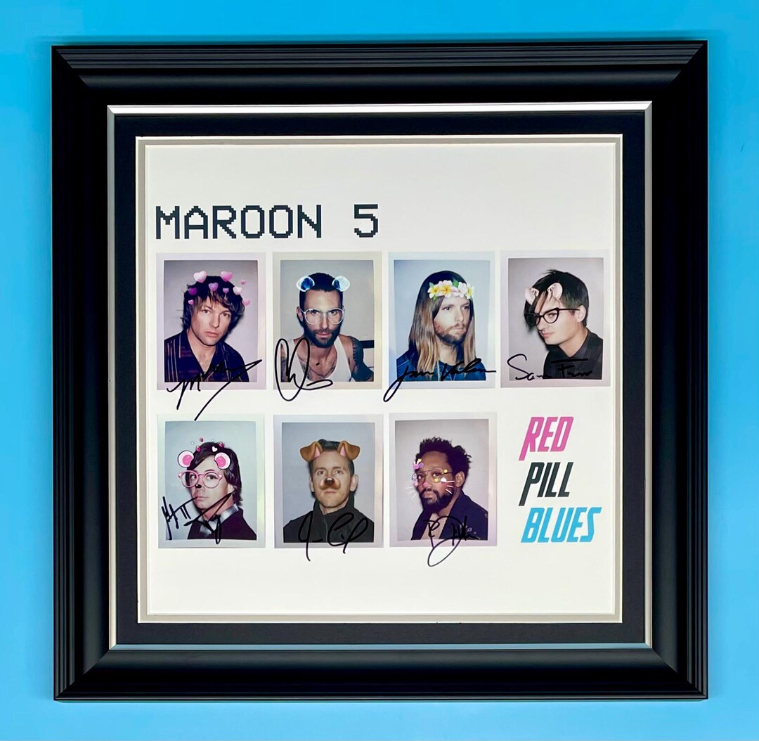 Maroon 5 Signed Photo in Luxury Handmade Wooden Frame & AFTAL Member ...