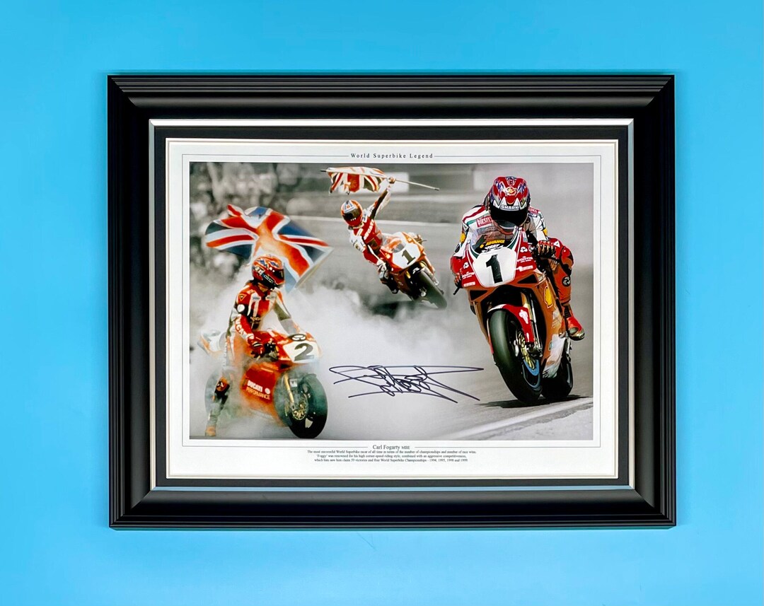 Carl Fogarty Signed Photo in Luxury Handmade Wooden Frame & AFTAL ...